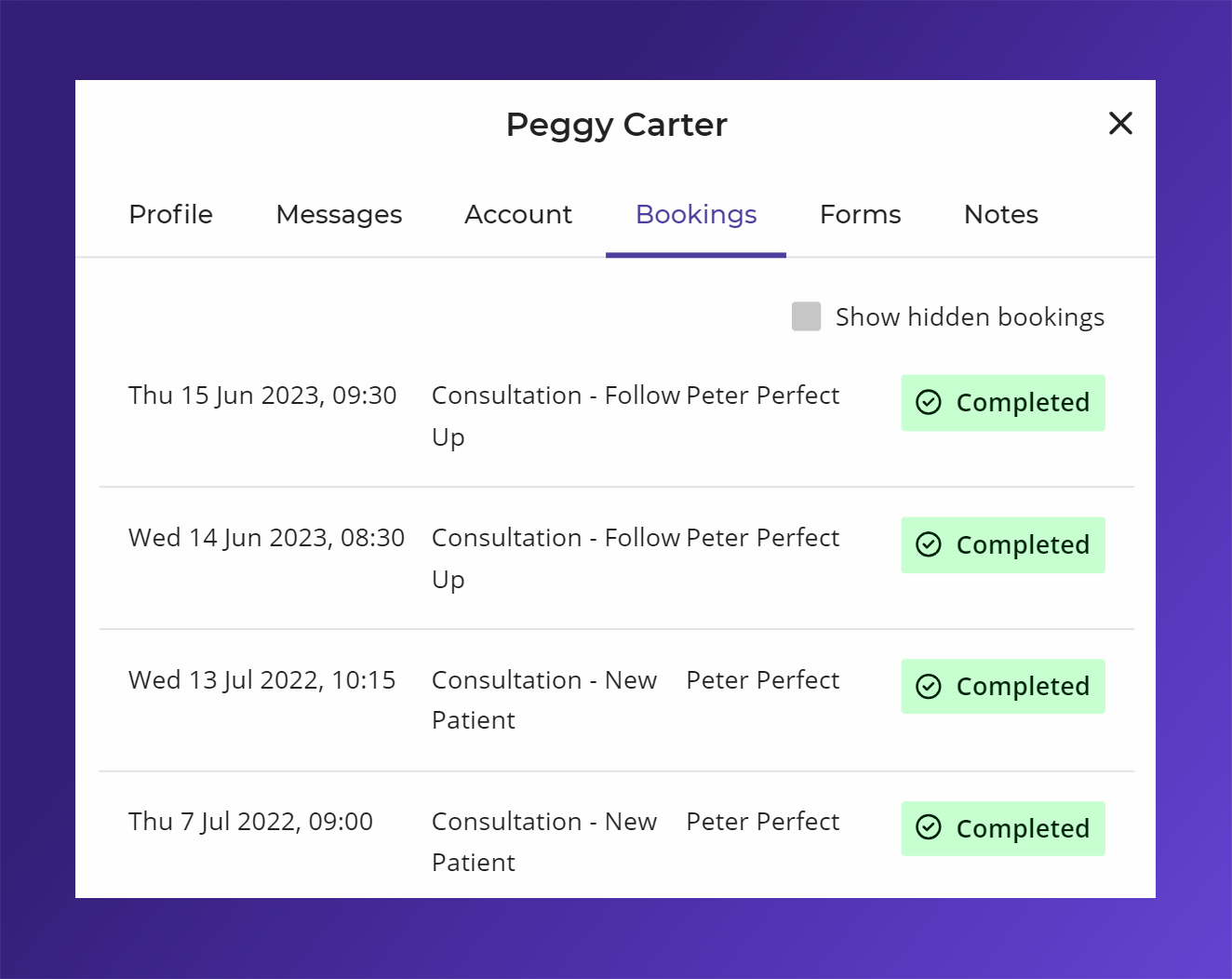 Bookem | How can I see a client's booking history?